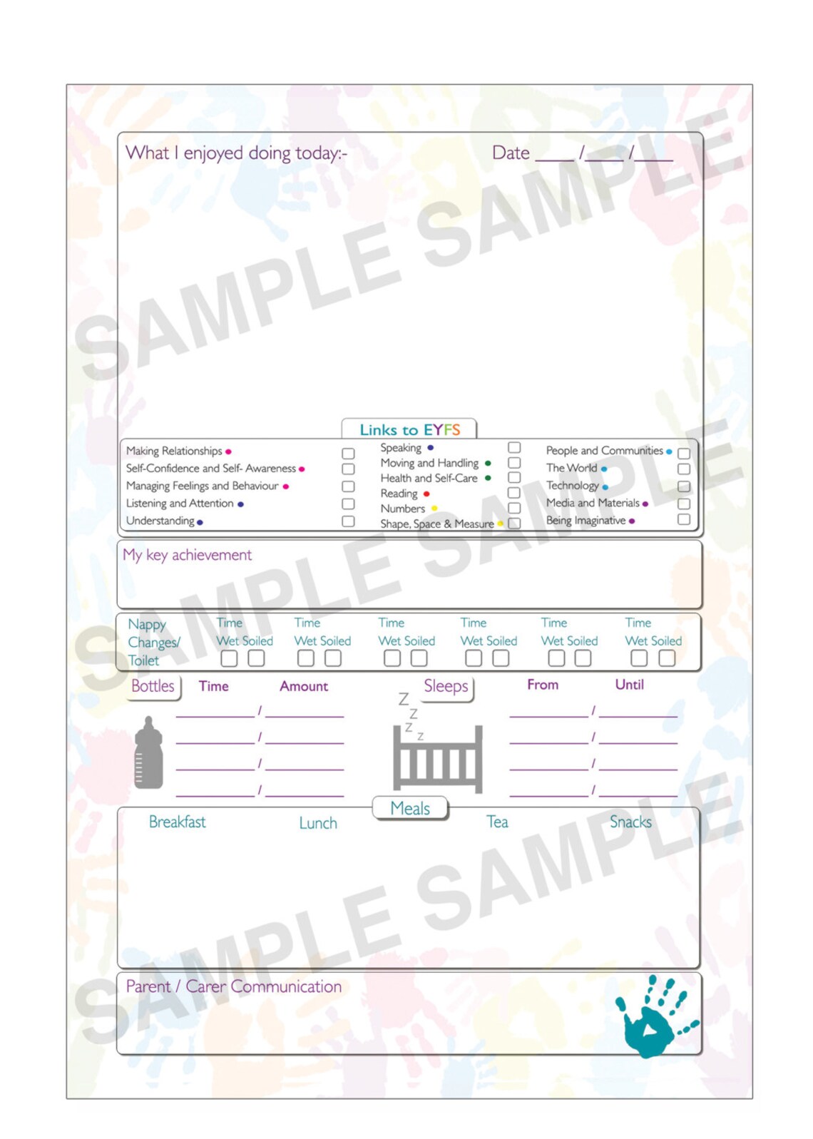 EYFS Early Years Daily Diary Record Book Childminding Log | Etsy UK