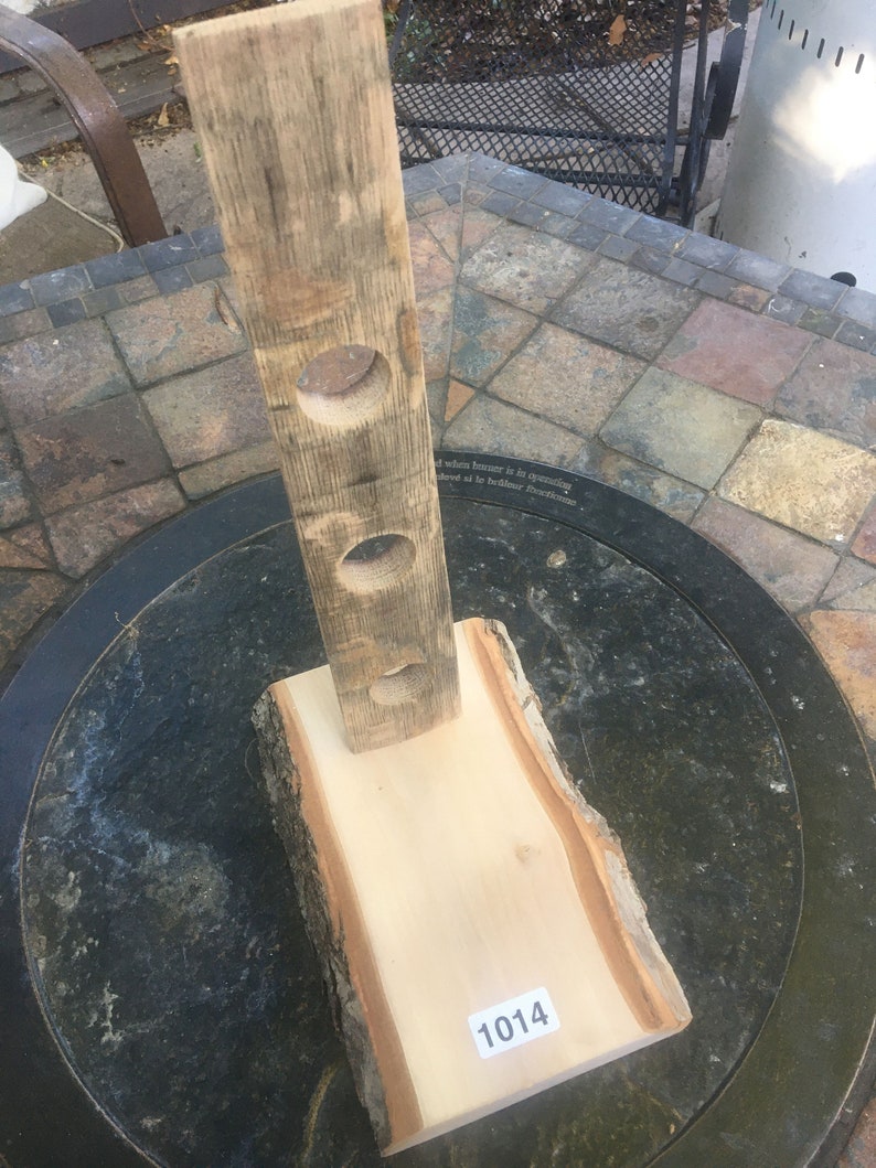 Rustic Countertop/floor Single Stave & Live Edge 3 or 6 Bottle Stands ...