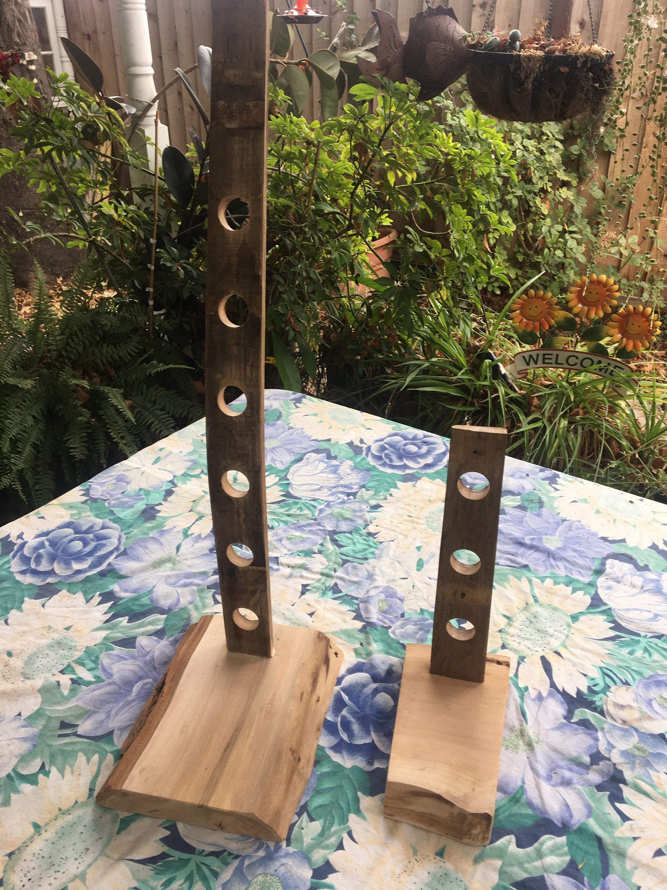 Rustic Countertop/floor Single Stave & Live Edge 3 or 6 Bottle Stands ...