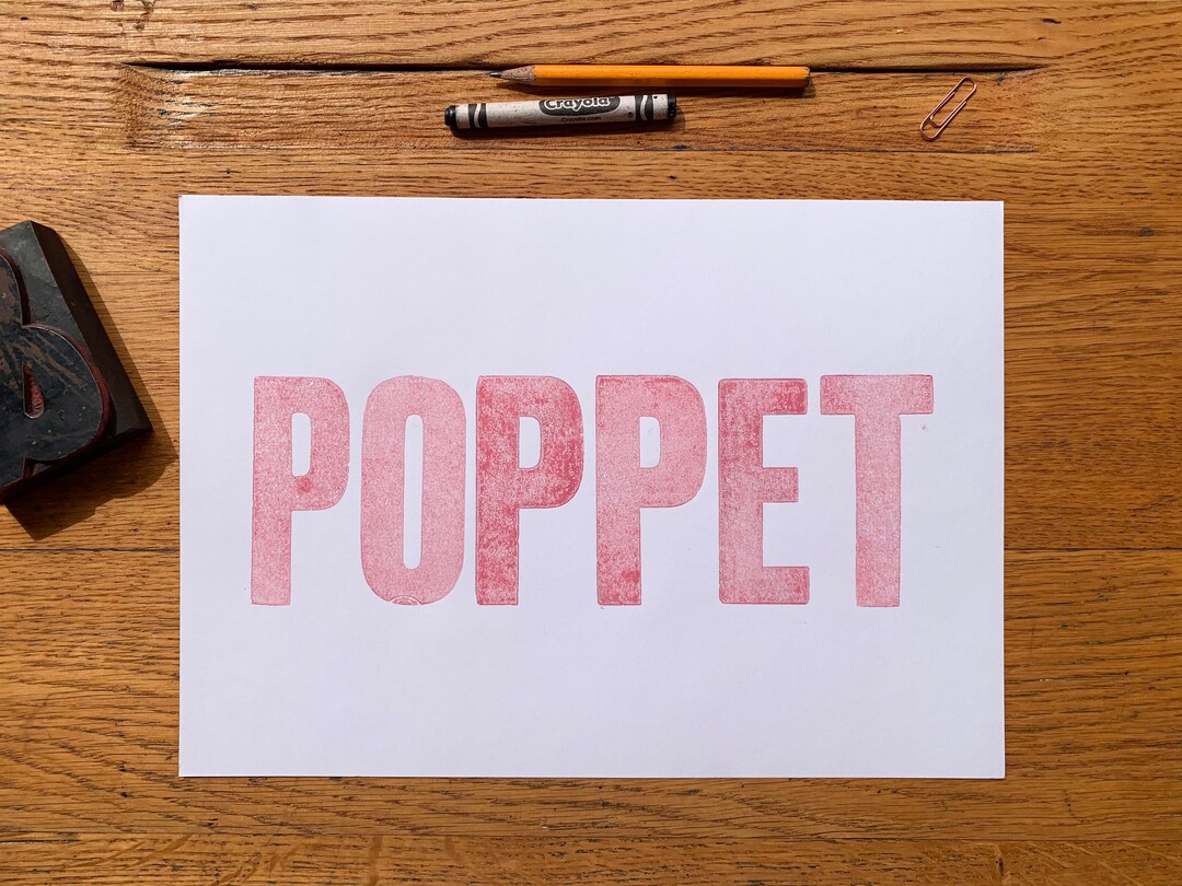 Poppet Letterpress Print, Wooden Type Print, Pet Name, Affectionate ...