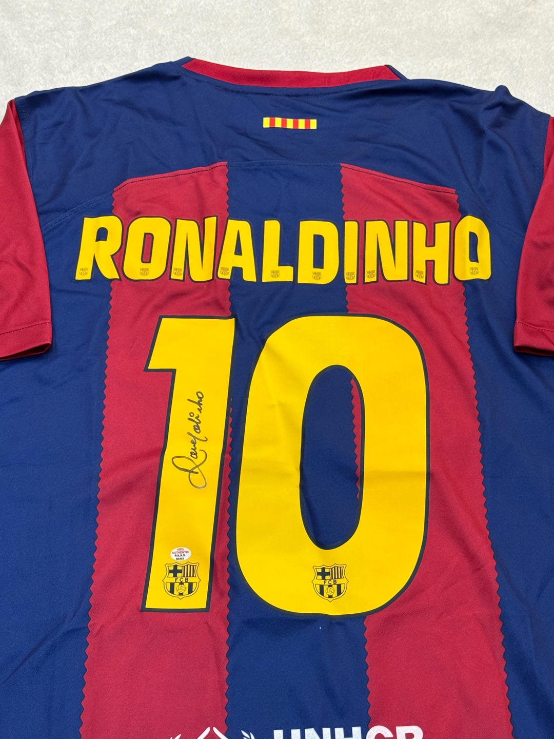 Ronaldinho Signed Barcelona Pro Style Soccer Jersey COA - Etsy