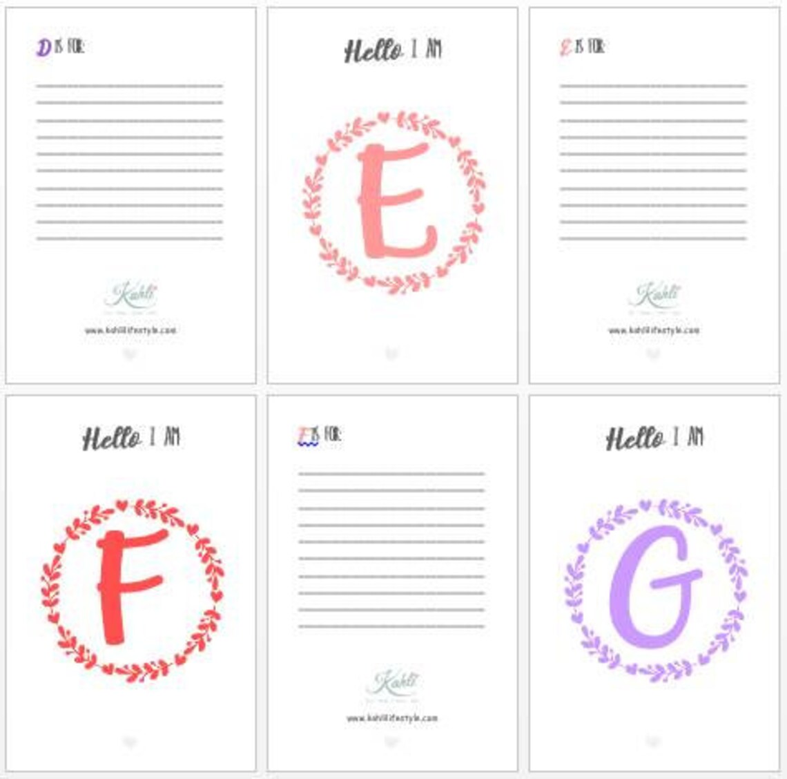 Baby Girl / Boy / Gender Neutral Letters Flashcards in Pink - Etsy