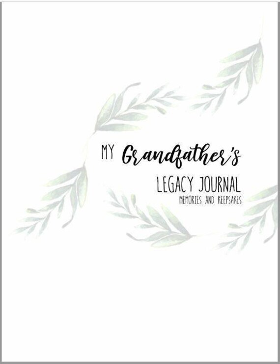 Grandfather Legacy Journal memory book A4 | Etsy