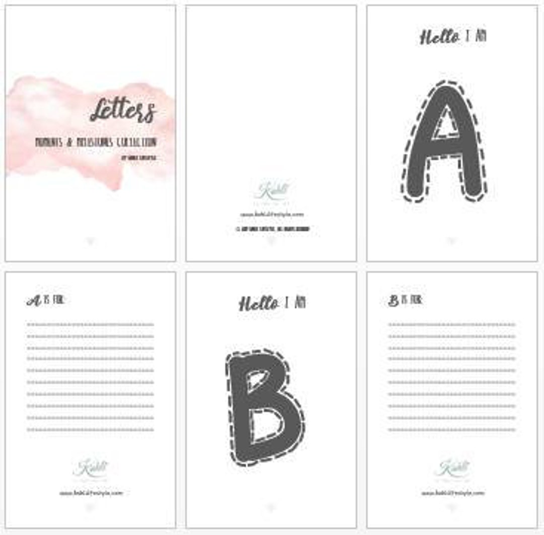 Baby Girl / Boy / Gender Neutral Letters Flashcards in Pink, Blue ...