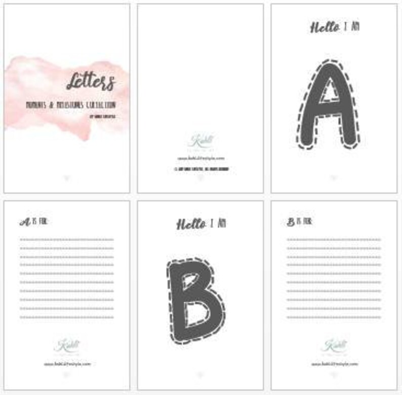 Baby Girl / Boy / Gender Neutral Letters Flashcards in Pink, Blue ...