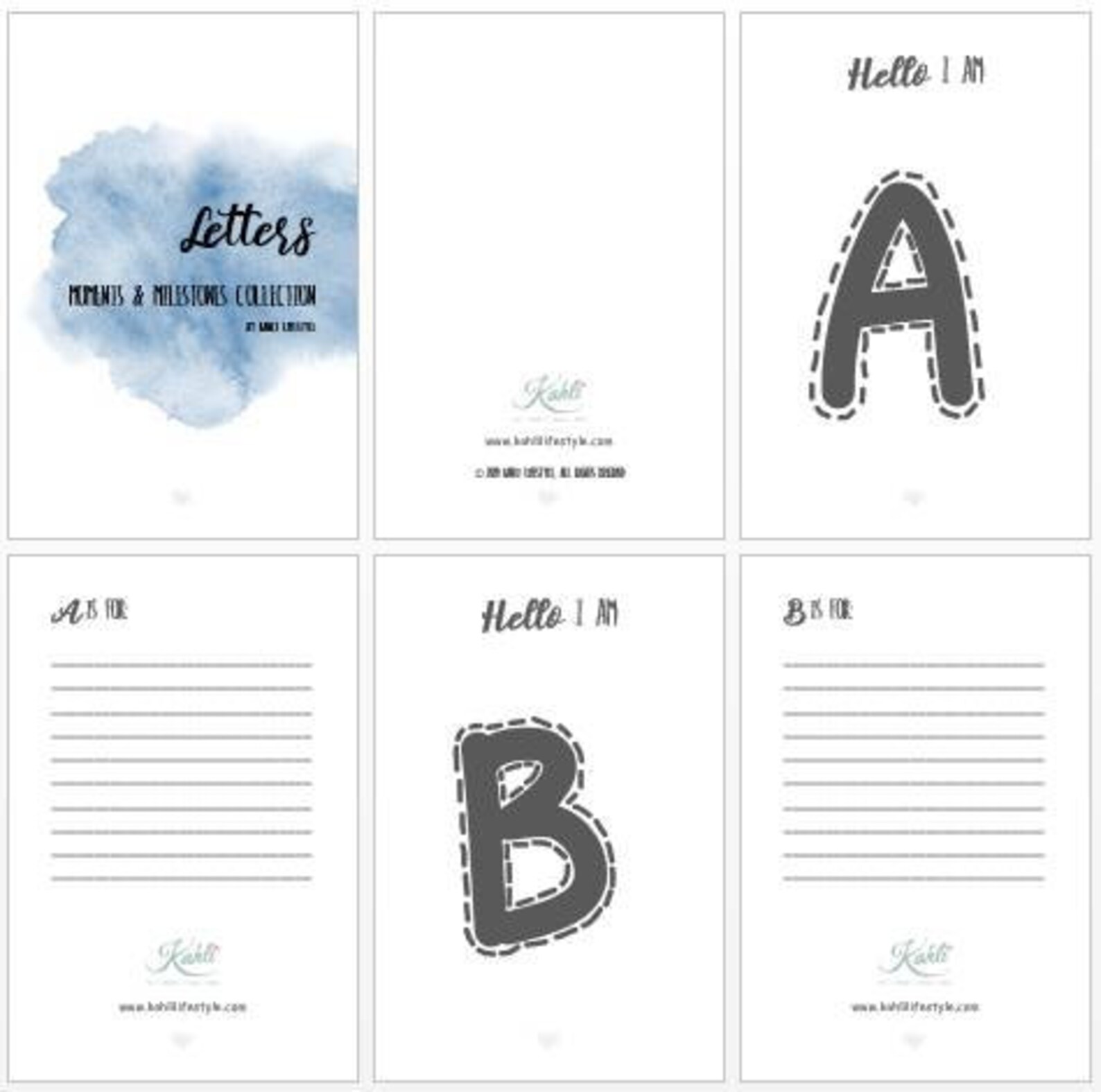 Baby Girl / Boy / Gender Neutral Letters Flashcards in Pink, Blue ...