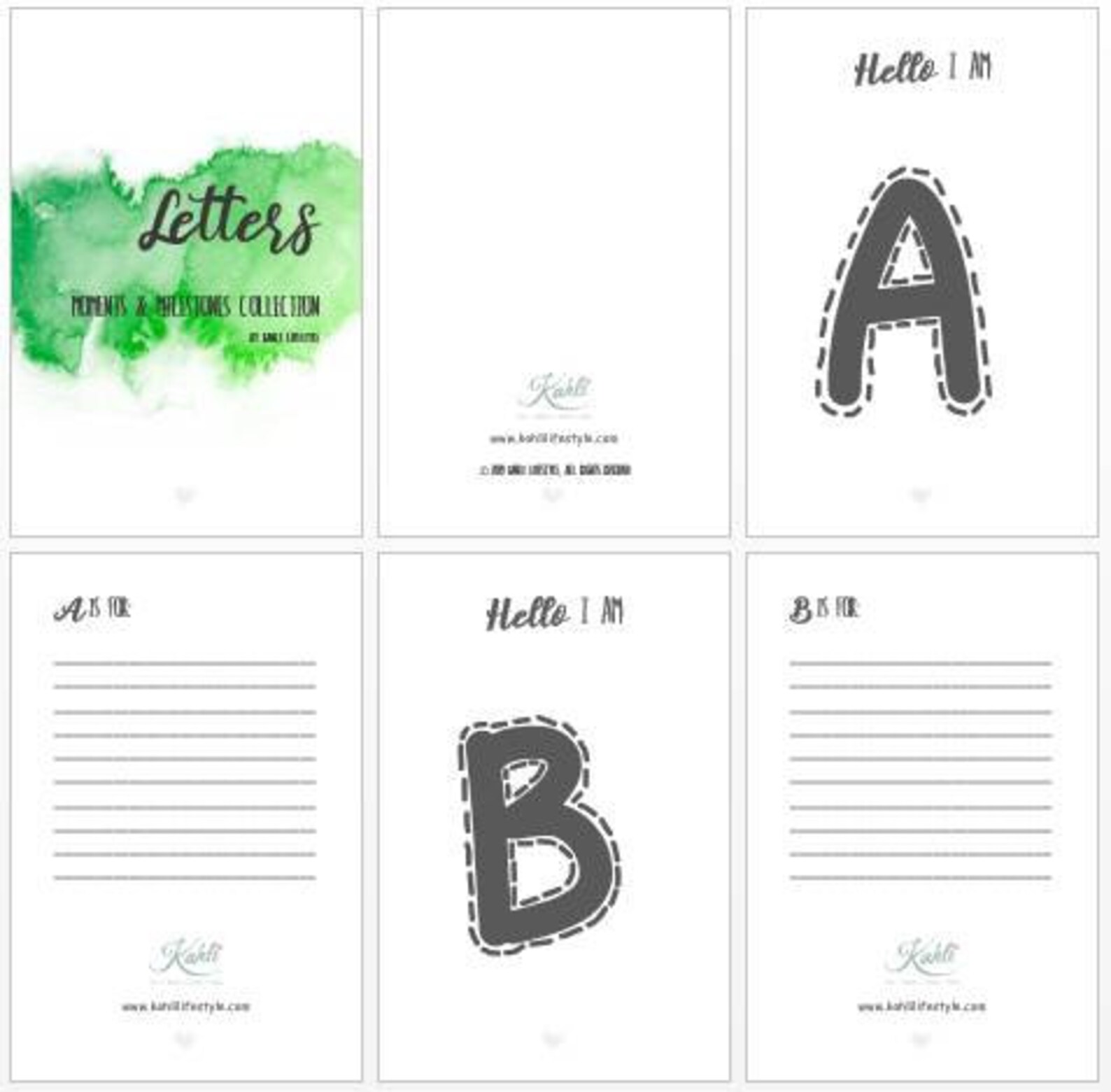 Baby Girl / Boy / Gender Neutral Letters Flashcards in Pink, Blue ...