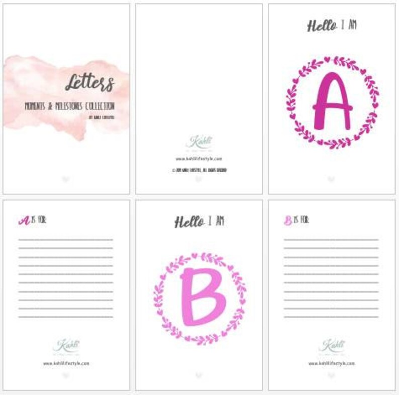 Baby Girl / Boy / Gender Neutral Letters Flashcards in Pink, Blue ...