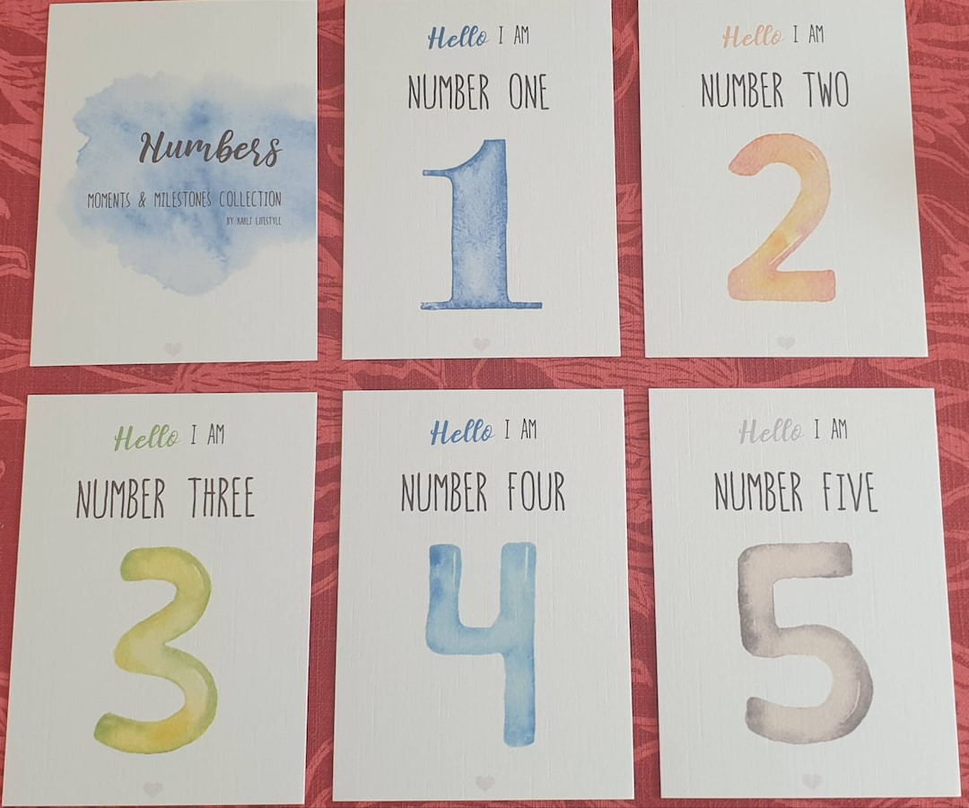 Numbers Learning Developmental 1-10 Flashcards - Etsy