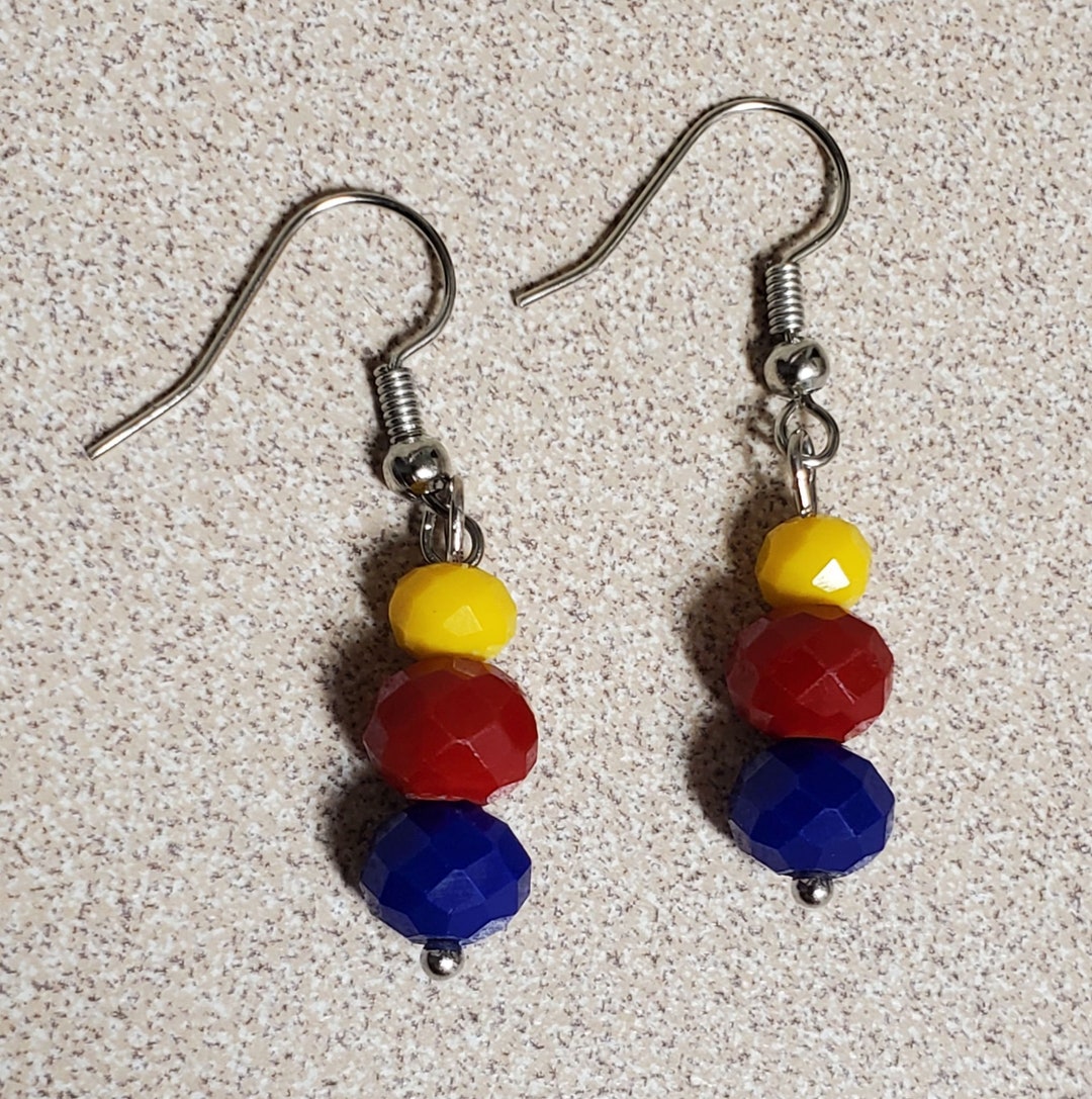 SWA Earrings Southwest Airlines Colors Beads Blue Red Yellow - Etsy