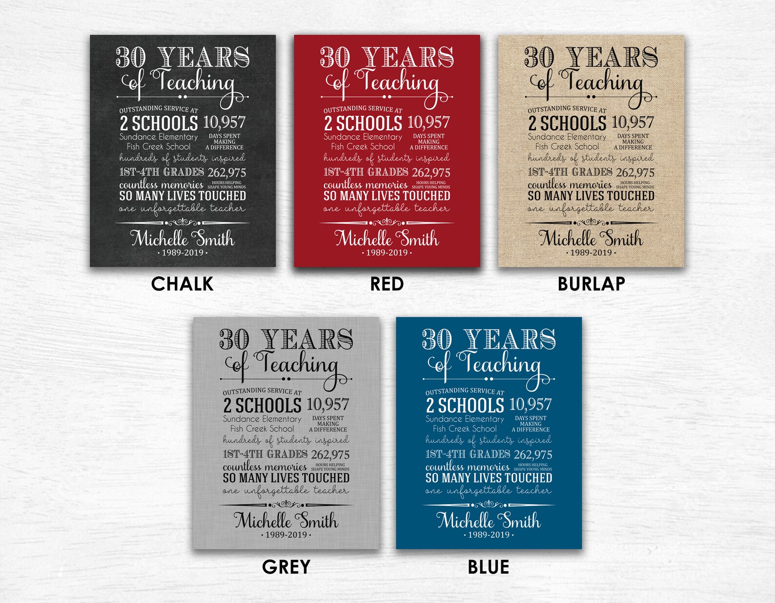 Teacher Retirement Gift - Printable DIGITAL FILE - Personalized Print ...