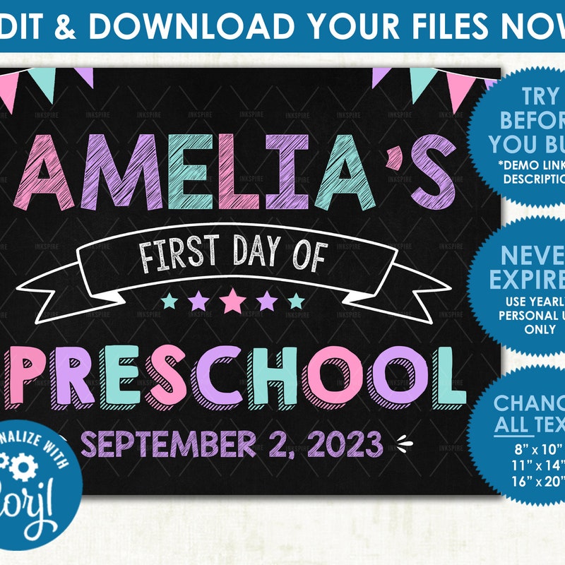 First Day of School Girl - Etsy