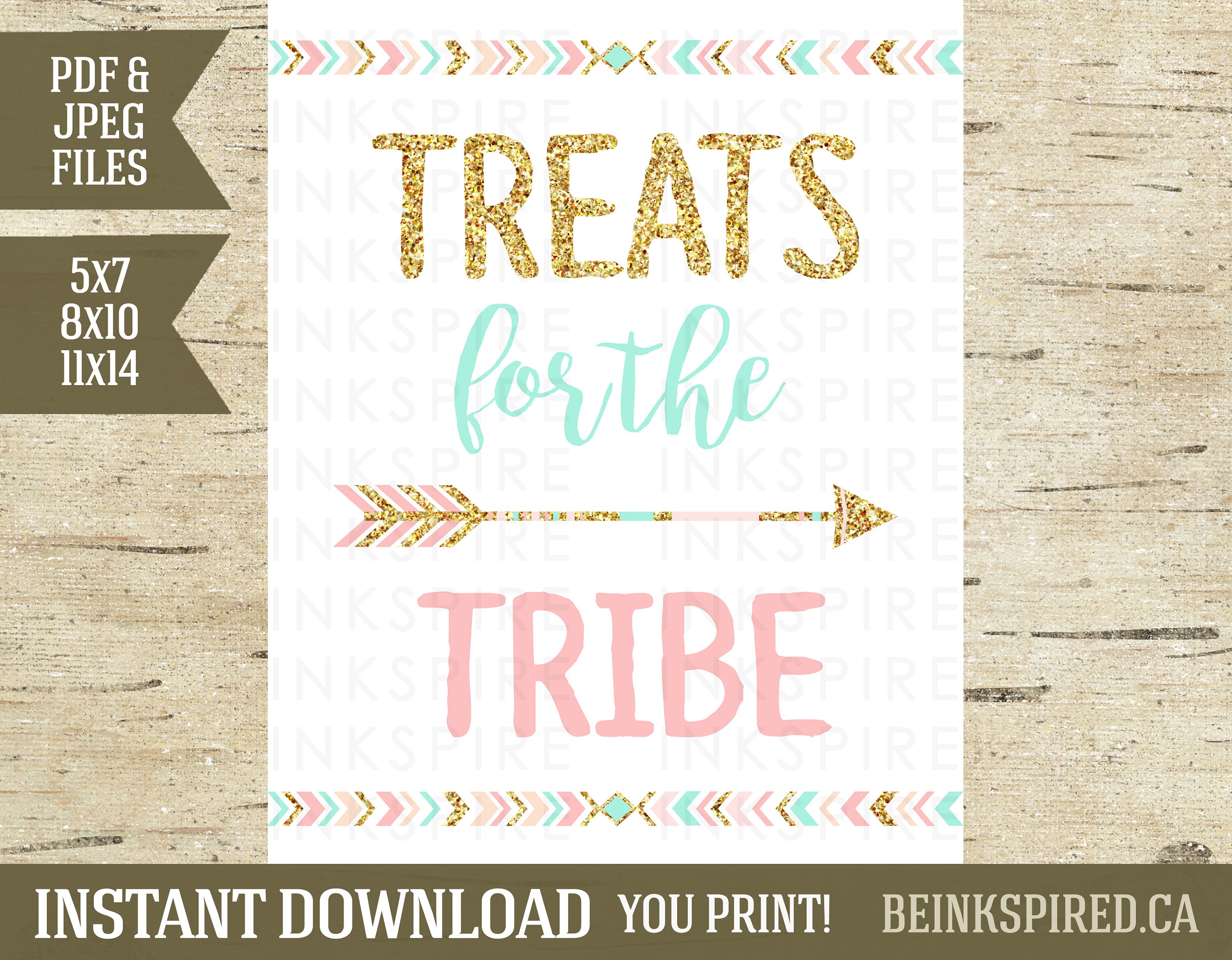Treats for the Tribe Sign, Wild One Birthday, Tribal Birthday, Tribal ...