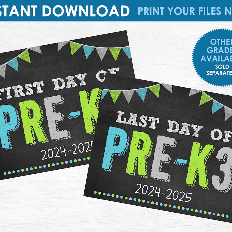 First Day of Pre K - Etsy