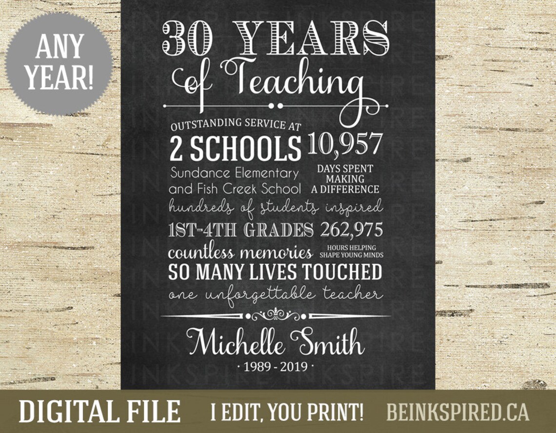 Teacher Retirement Gift Printable DIGITAL FILE - Etsy