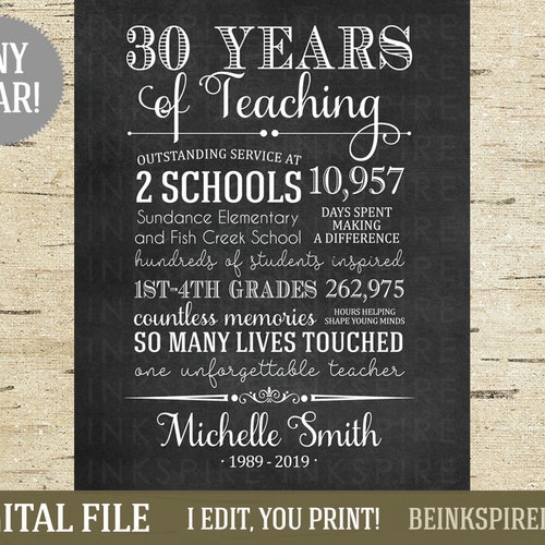 Teacher Retirement Gift Printable DIGITAL FILE - Etsy