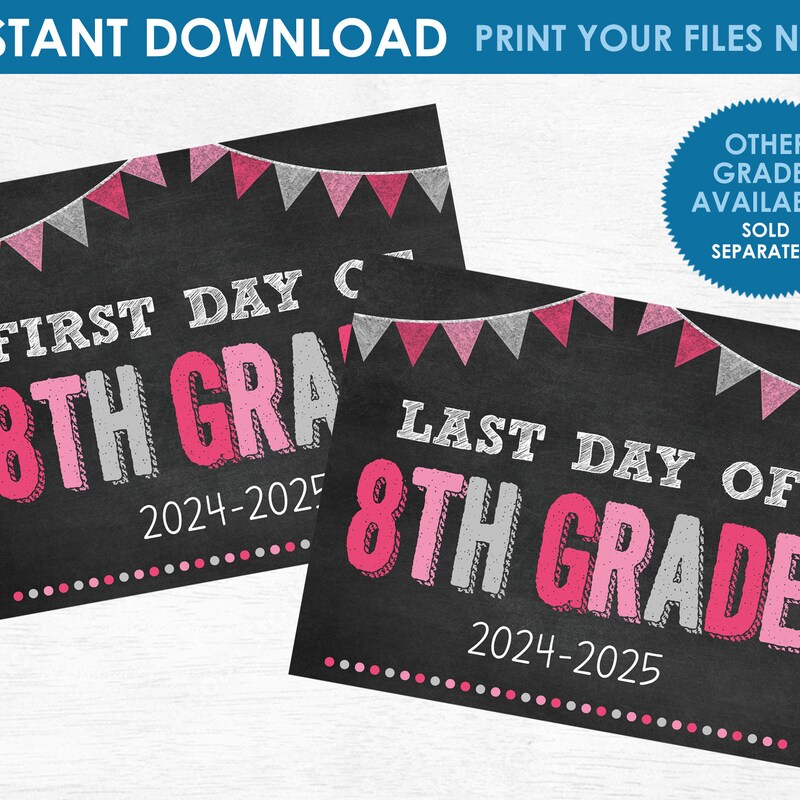 First Day of 8th Grade - Etsy