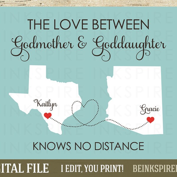 Godmother Distance Printable - Etsy
