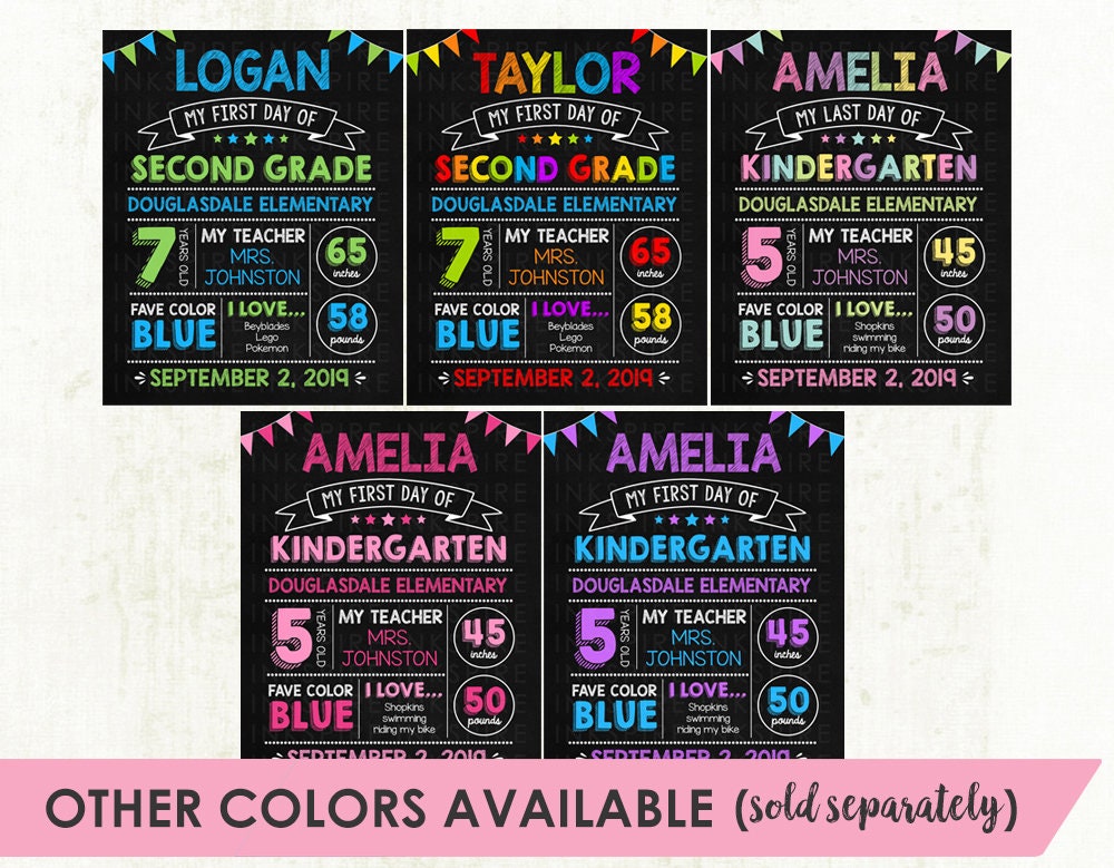 Editable First Day of School Poster DIGITAL FILE Printable | Etsy