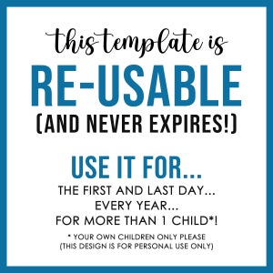 First Day of School Chalkboard Sign - Editable DIGITAL FILE - Girls ...