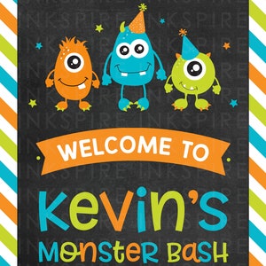 Monster Birthday, Monster Party, Personalized Printable Monster Welcome ...
