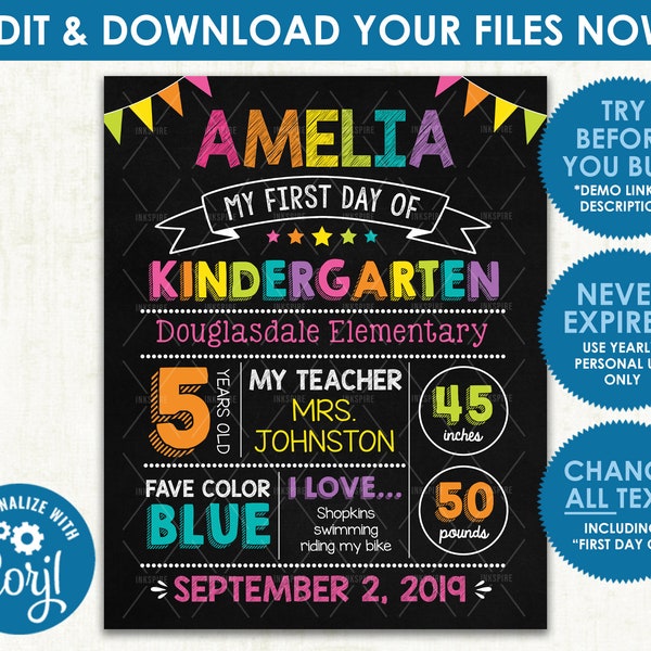 First Day of School Printable - Etsy