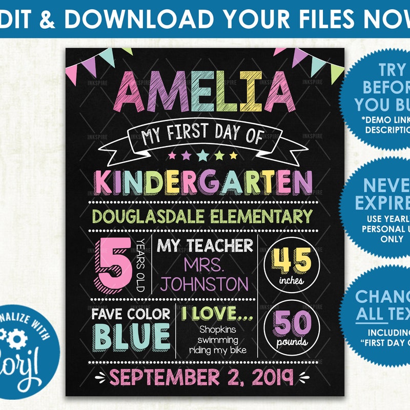 Editable School Sign - Etsy