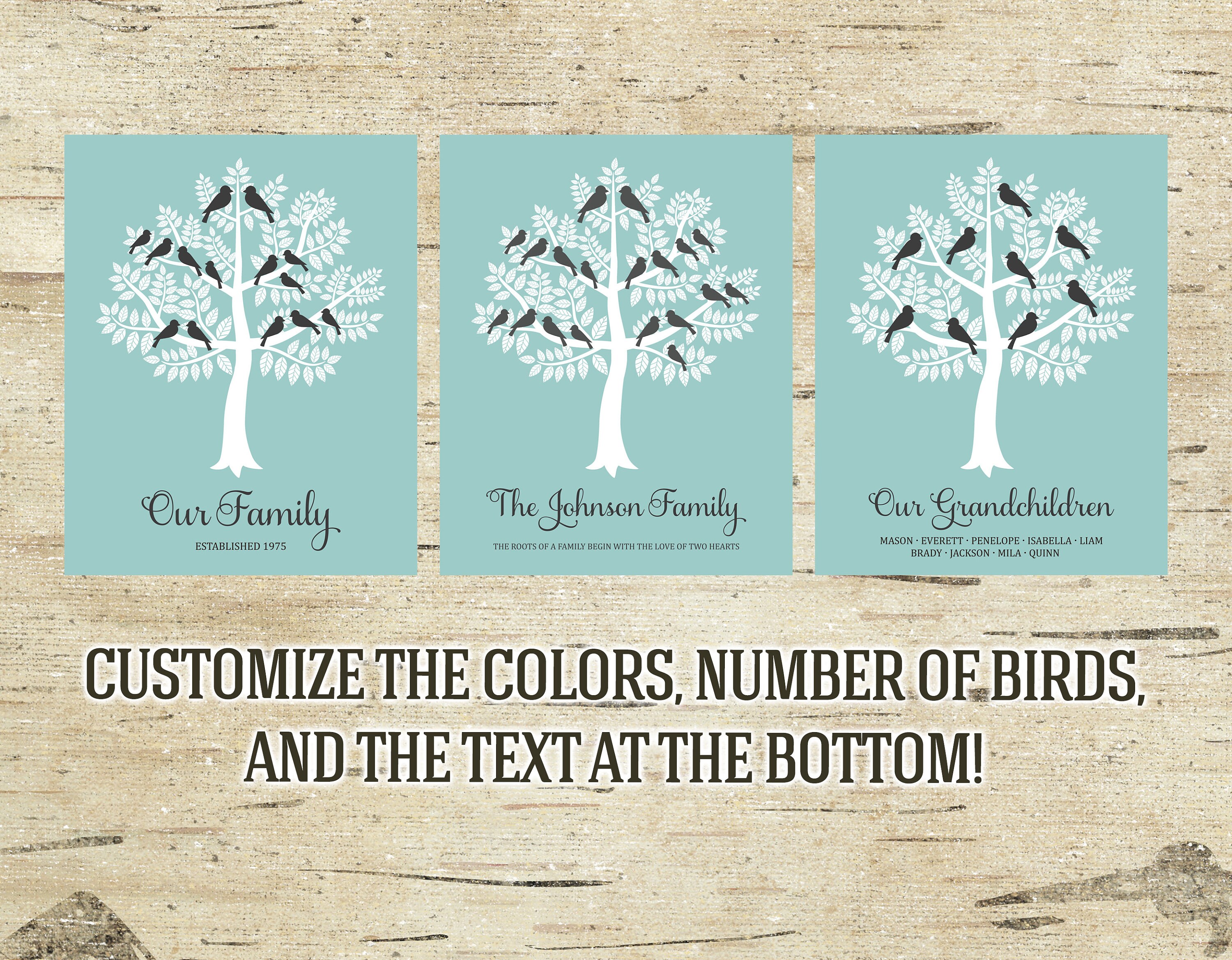 Family Tree Print Printable DIGITAL FILE Personalized Gift - Etsy