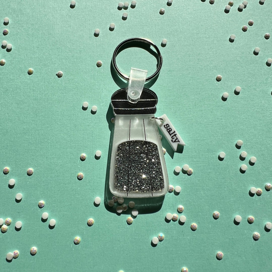 Salt Shaker "salty" Layered Acrylic Keychain - Etsy
