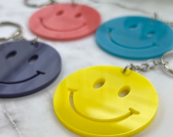 Smiley Face Keychain Acrylic - Etsy