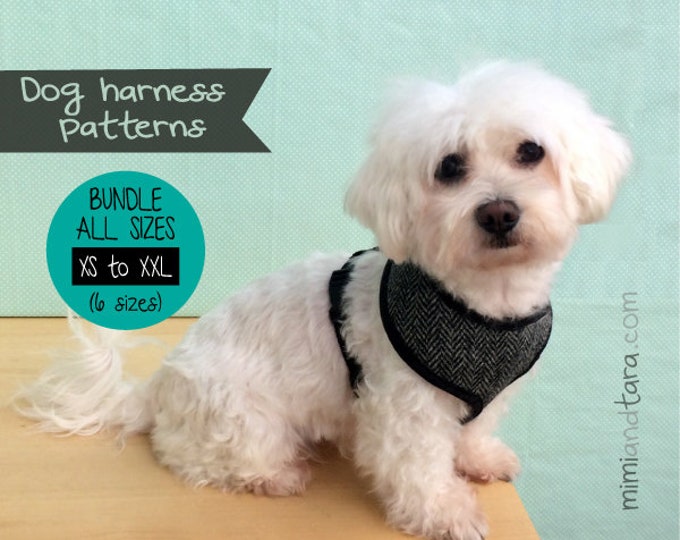 Dog Harness Pattern Bundle All Sizes, Vest Harness, Dog Vest, Sewing Pattern, Dog Clothes ...
