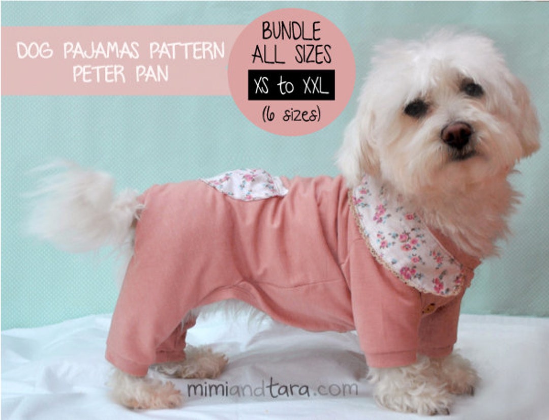 Dog Pajamas Sewing Pattern – Peter Pan Collar, All Sizes XS-XXL (PDF ...