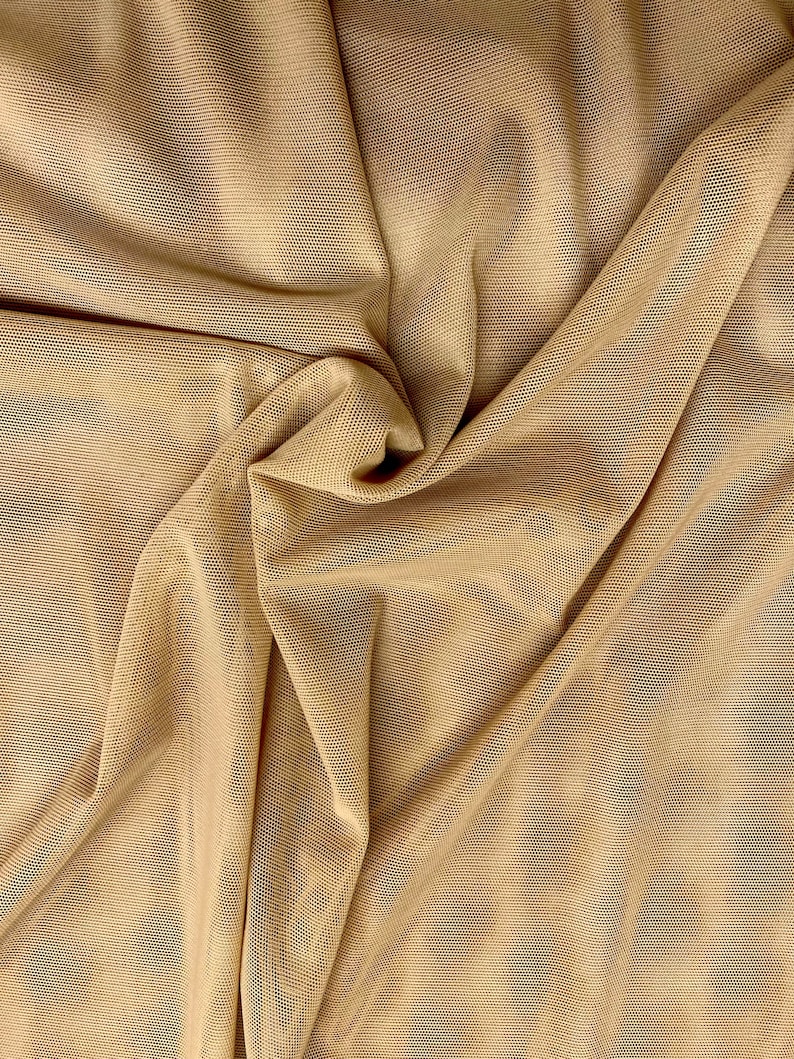 Khaki 4 Way Stretch Sheer Mesh Fabric by the Yard and Half - Etsy