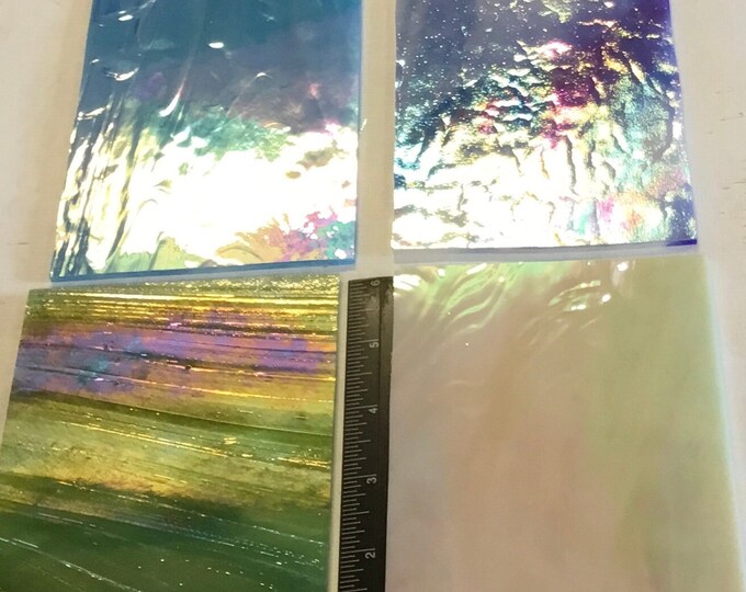 Last One! 4 RARE IRID COLOR Sheets Approx 4”x6” Size +bonus Stained ...