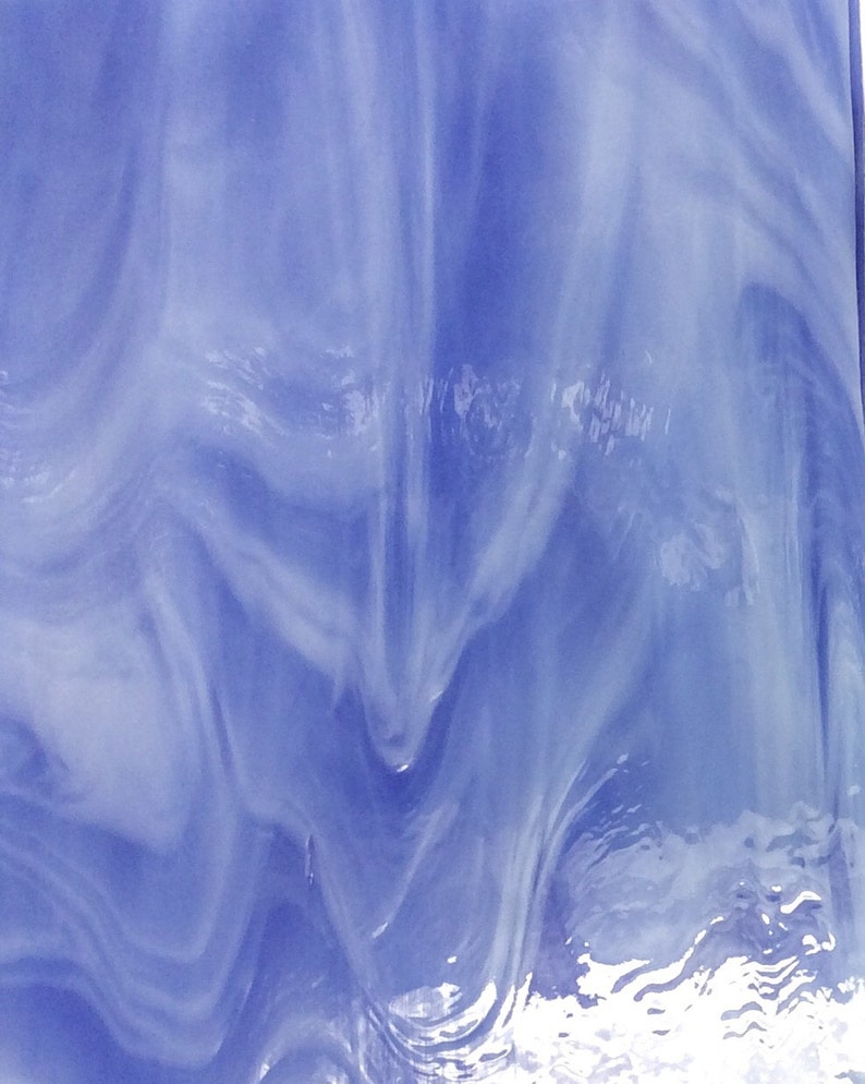Sheet SHINY BLUE VIOLET Streaky Sky Blue Stained Glass | Etsy