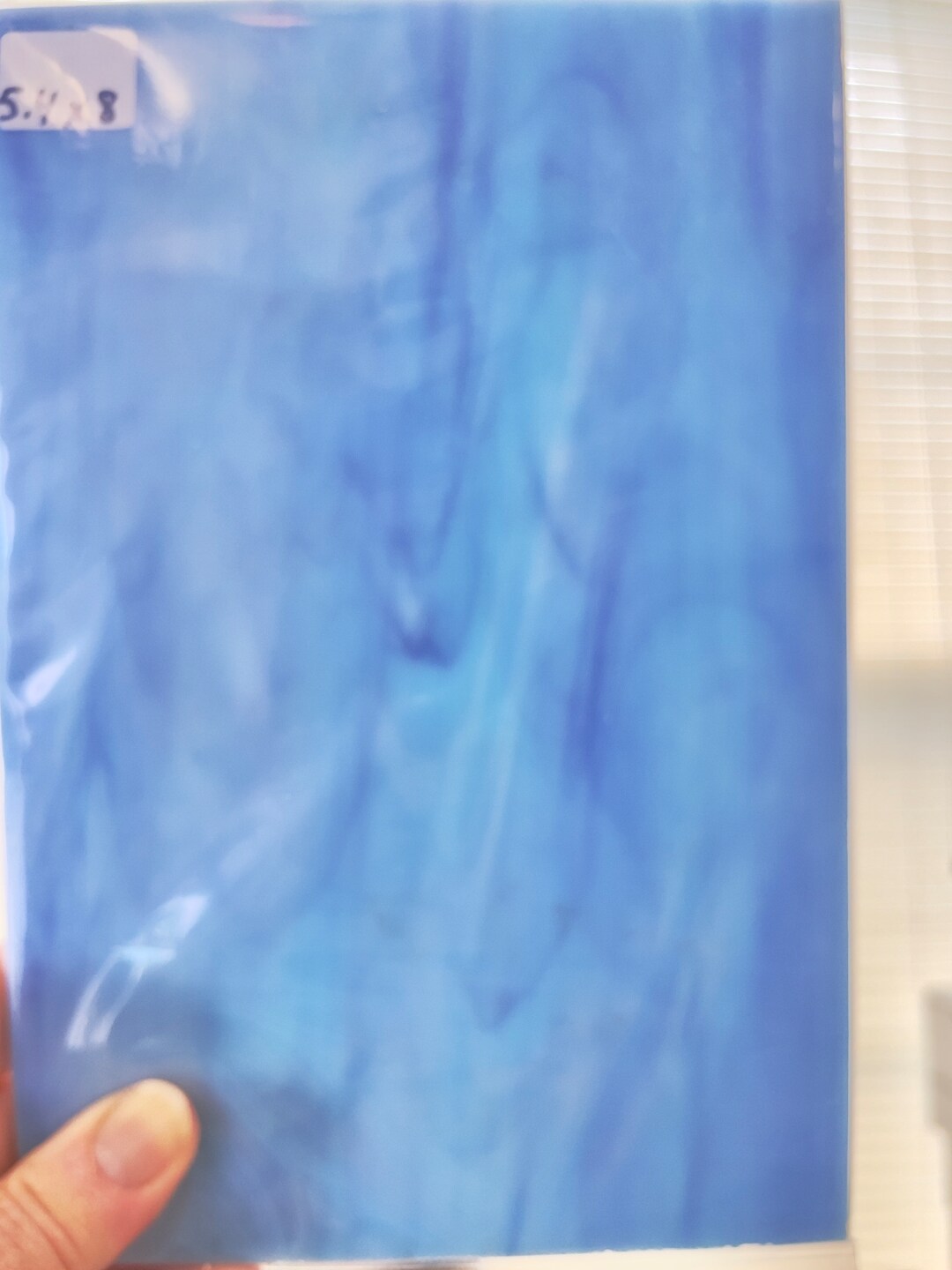 Sheet SHINY BLUE VIOLET Streaky Sky Blue Stained Glass Supply 615 - Etsy