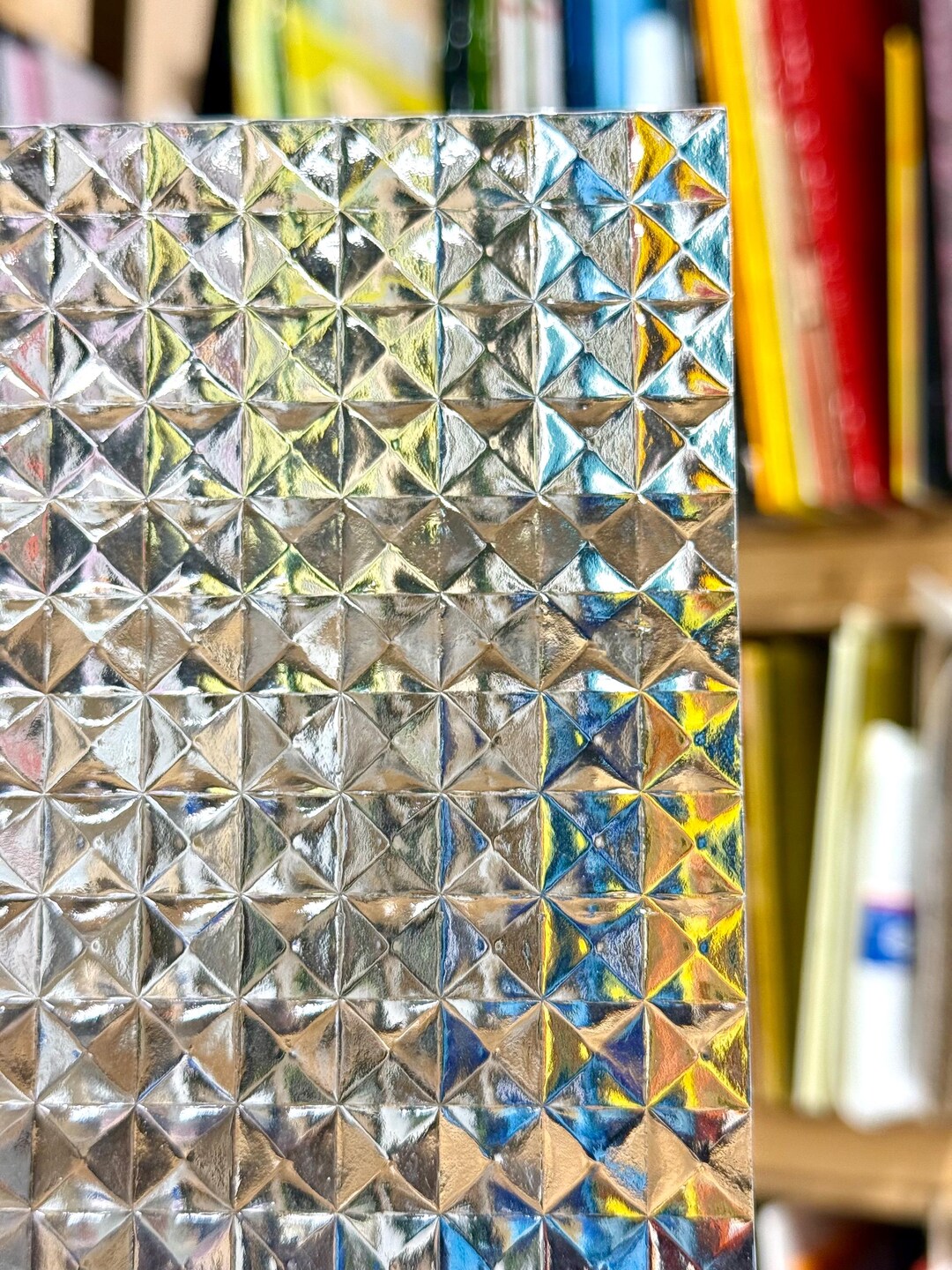 BEVEL SQUARE REEDED Design Clear Transparent Stained Glass #605 - Etsy