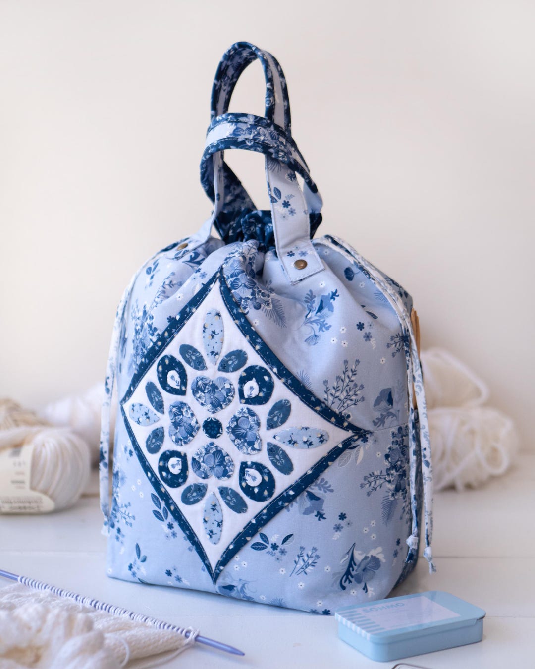Blithe Bucket Bag Pdf Pattern Drawstring Tote - Etsy