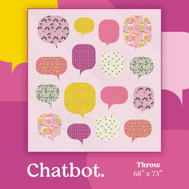 Chatbot Quilt Pattern Throw Baby and Mini Pdf - Etsy
