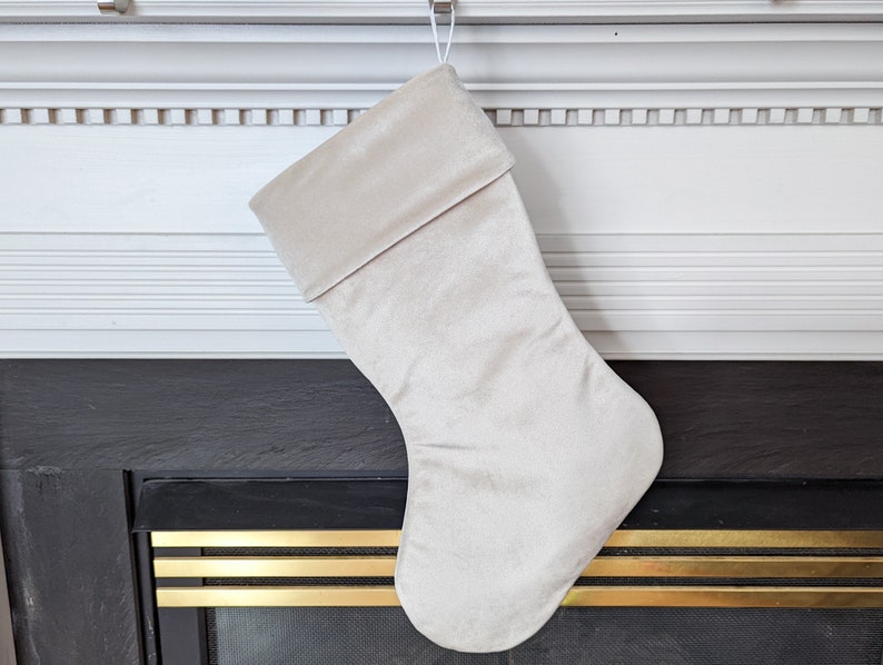 Ivory Velvet Christmas Stocking - Etsy