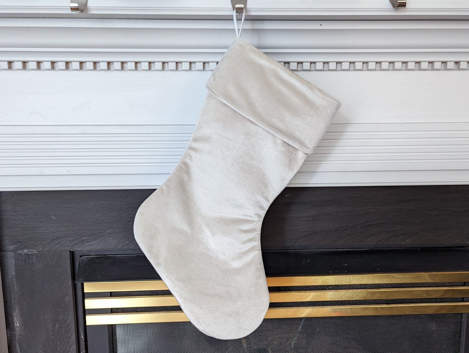 Ivory Velvet Christmas Stocking - Etsy