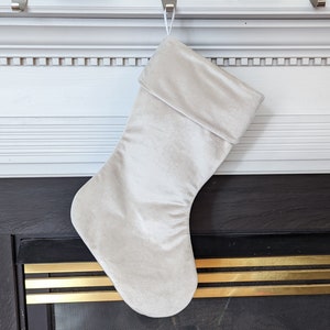 Ivory Velvet Christmas Stocking - Etsy