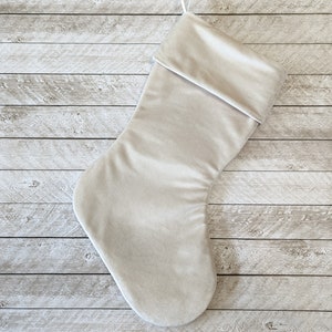 Ivory Velvet Christmas Stocking - Etsy
