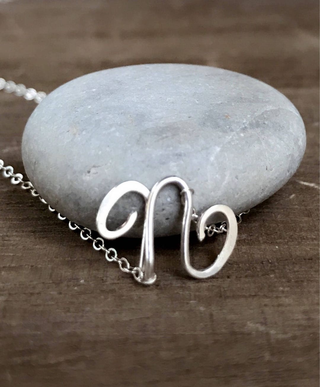 Cursive Handmade Initial Letters, 925 Sterling Silver or Gold Filled ...