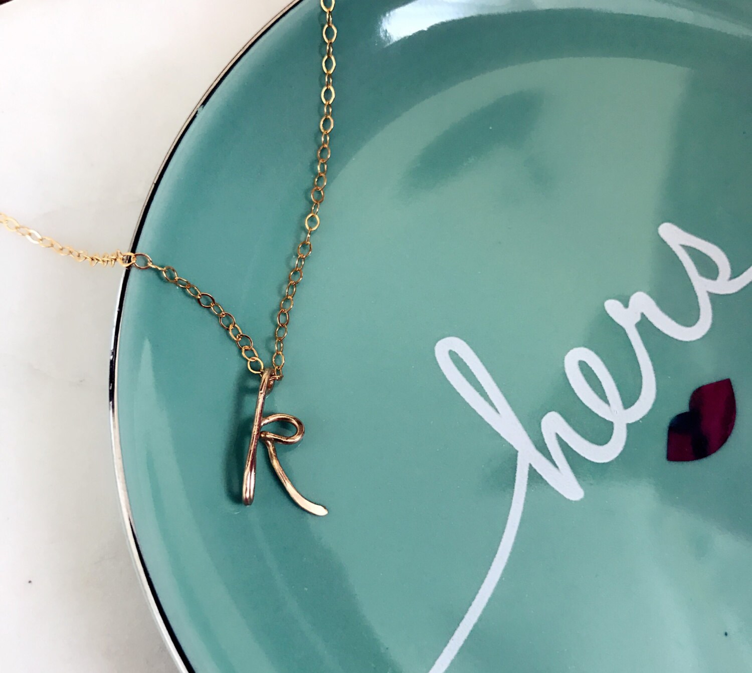 Lower case Hand wrapped Initial pendant Necklace Initial | Etsy