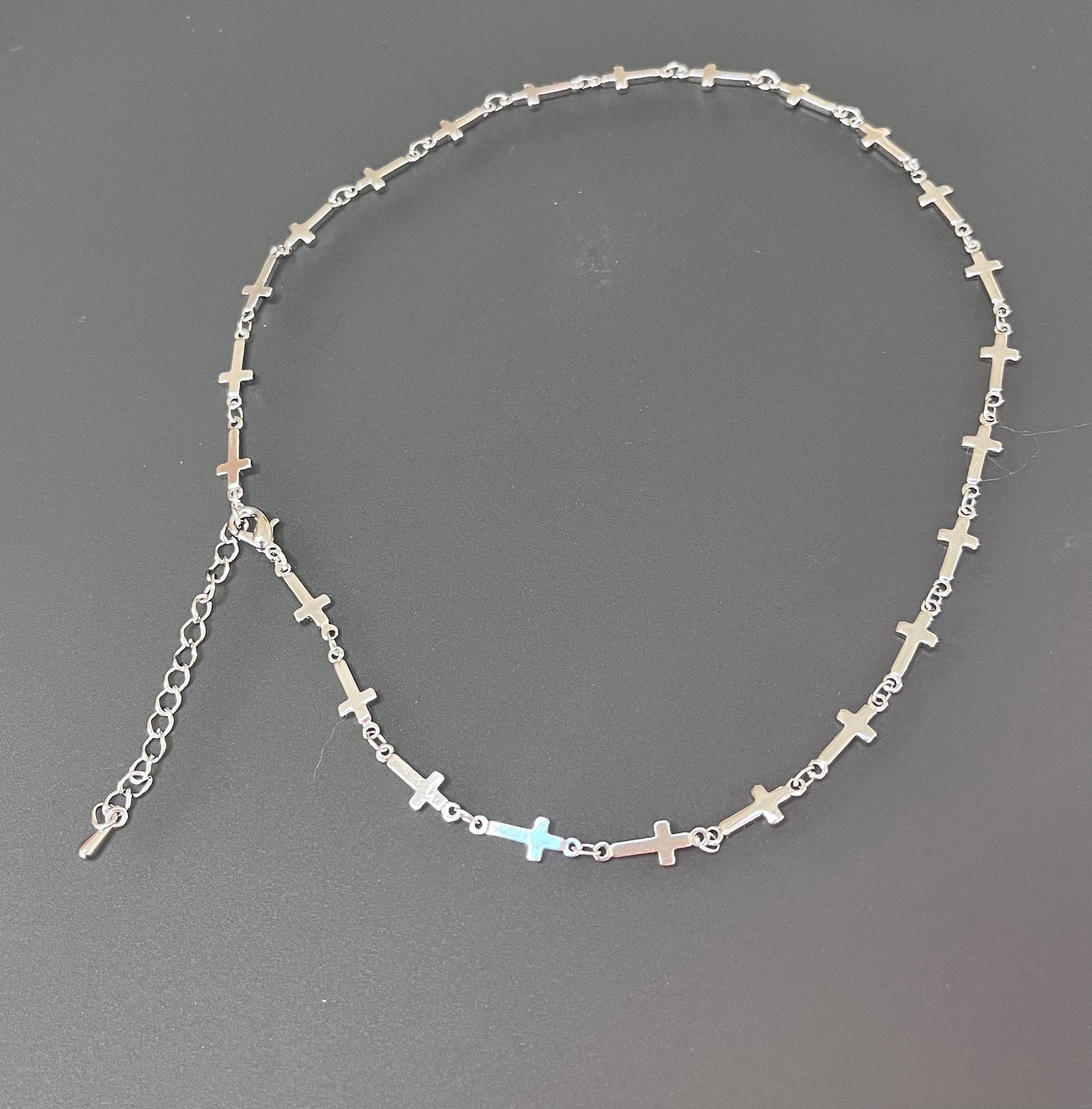 Skinny Thick Cross Chain Gold Cross Bracelet Finished Chain - Etsy