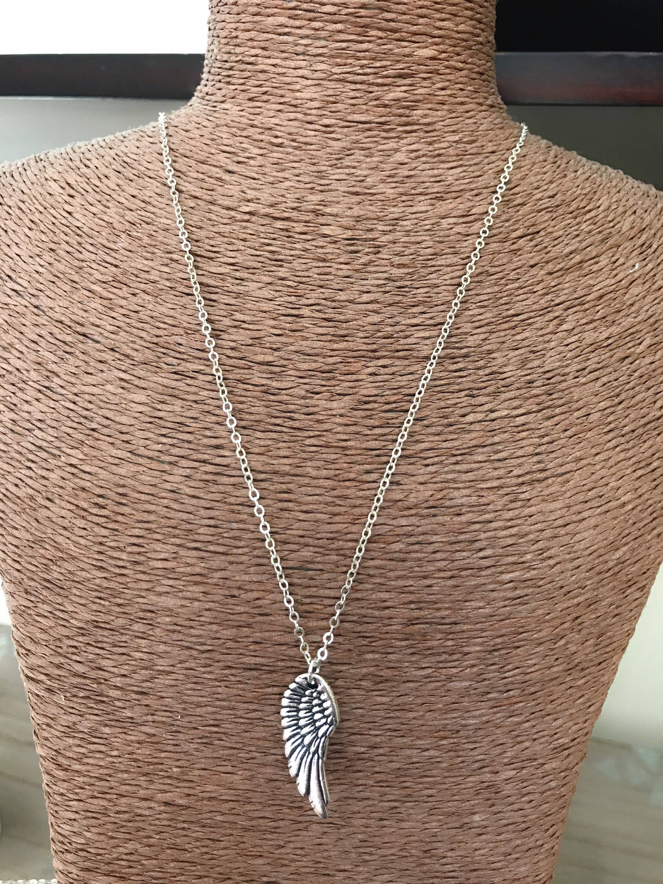 Sterling silver Hoop angel wing earring Angel wing hood | Etsy