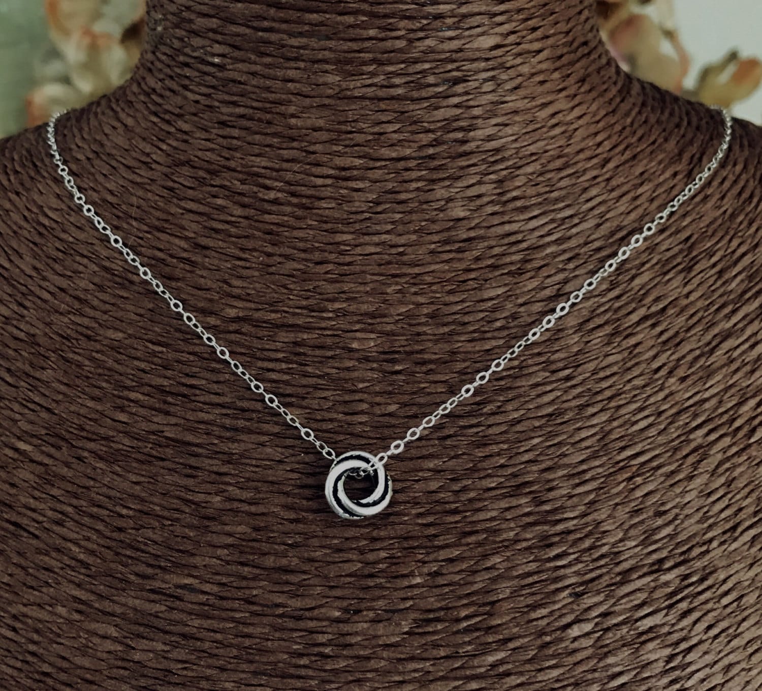 Sterling Silver Necklace Minimal Necklace Short Silver Necklace Choker ...