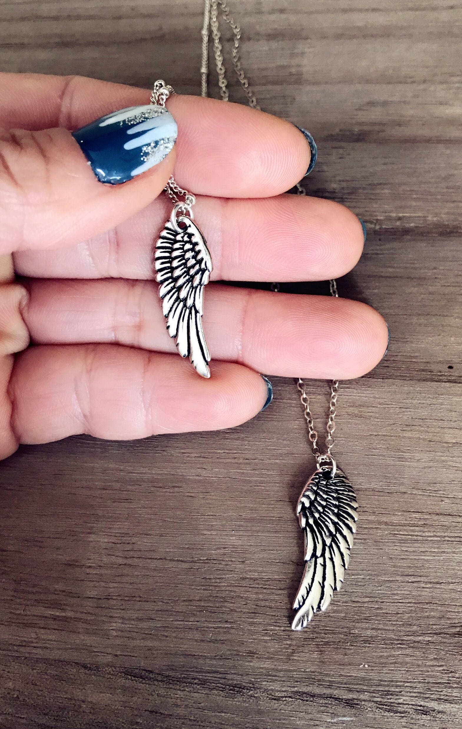 Sterling silver Hoop angel wing earring Angel wing hood | Etsy