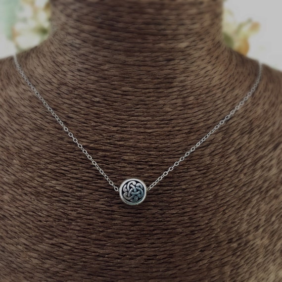 Sterling silver necklace minimal Necklace short silver | Etsy